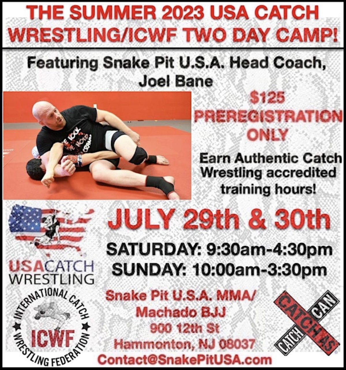 THE SUMMER 2023 USA CATCH WRESTLING/ICWF TWO-DAY CAMP! | Snake Pit U.S ...
